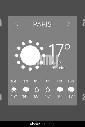 Digital composite of Weather forecast application interface Stock Photo ...