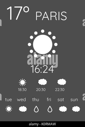 Digital composite of Weather forecast application interface Stock Photo ...