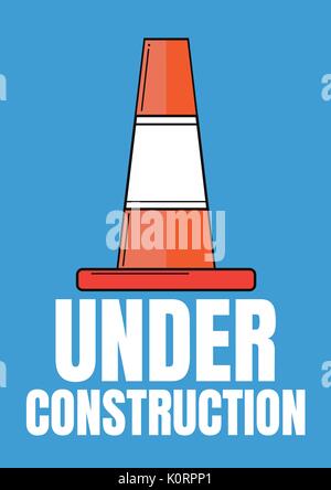 Digital composite of Under construction text with a traffic cone ...