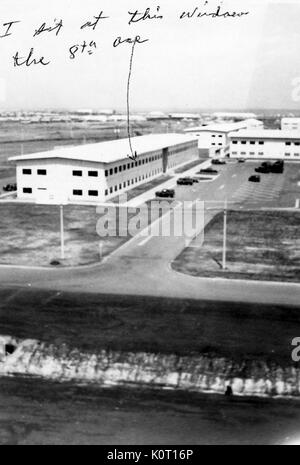 Aerial view of United States Military Academy buildings of West Point ...