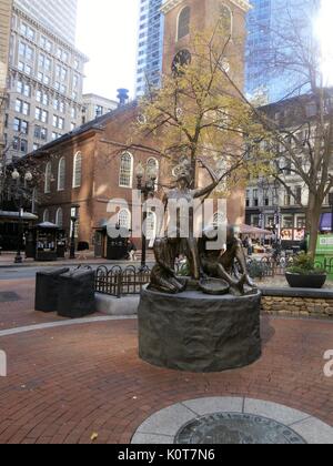 Boston Irish Famine Memorial in Downtown District Stock Photo - Alamy