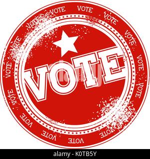 Vote Rubber Stamp. Red Vote Rubber Grunge Stamp Seal Vector ...