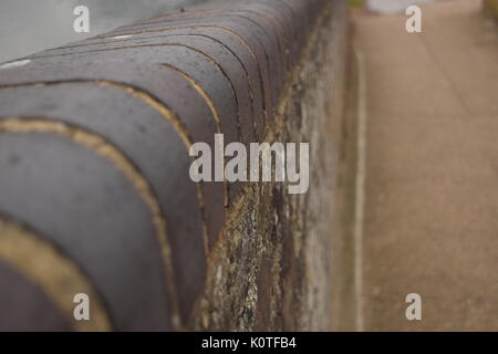 The side view of an orange and white bricked Manhattan, New York Stock ...
