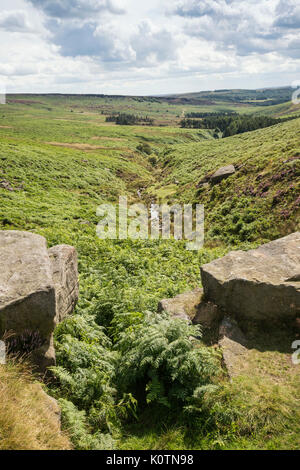 Beautiful landscape image of Burbage Edge and Rocks in Summer in Peak ...