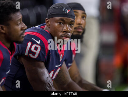 Houston Texans wide receiver Justin Watson (84) runs a route during an ...