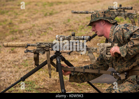 A scout sniper candidate with Weapons Company, 2nd Battalion, 3rd ...