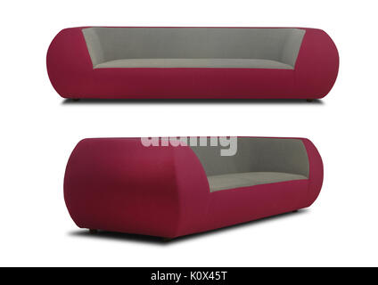 Red Sofa isolated with different angles in white background Stock Photo ...