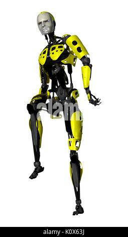 3D Rendering Dancing Robot on White Stock Photo - Alamy