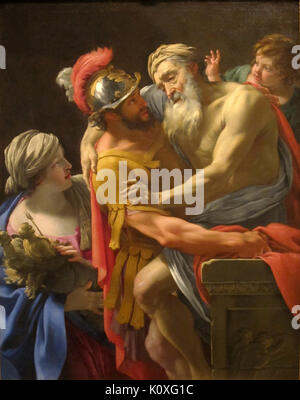 Aeneas and his Father Fleeing Troy by Simon Vouet, San Diego Museum of ...