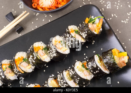 Kimbap or kimbop Korean food, rice roll Stock Photo - Alamy