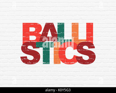 Science concept: Ballistics on wall background Stock Photo - Alamy