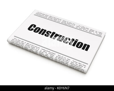 Building construction concept: newspaper headline House Construction ...