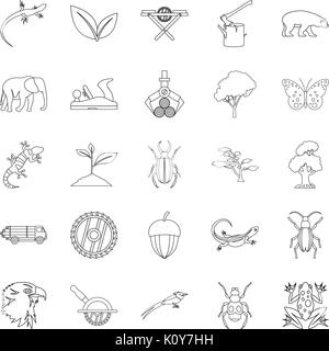 Ligneous icons set, outline style Stock Vector Image & Art - Alamy