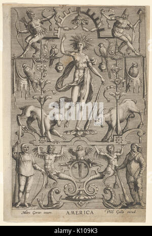 Allegory of America, from the Four Continents 18th century Edme ...