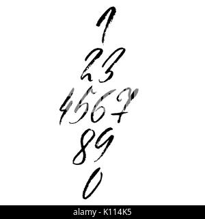Vector set of handwritten numbers. Hand drawn doodle numbers. Vector ...