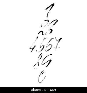 Brush lettering numbers Stock Vector Image & Art - Alamy