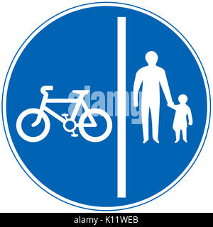 uk road sign cycle route path lane cyclists bike ahead Stock Photo - Alamy