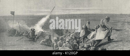 French troops going over the top, WW1 Stock Photo - Alamy