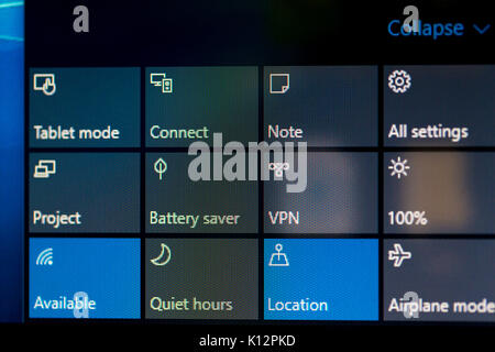 Computer Monitor Power Button Desktop Workspace Depth of Field Light On ...