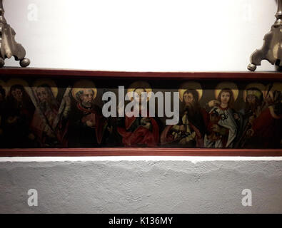 Altar predella with Christ and Twelve Apostles (detail).. turn of the ...