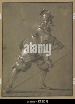 Illustration of an infantry soldier drawing a sword, depicting military ...