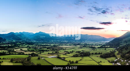 Sunsetting over Keswick, Bassenthwaite and the A66 Stock Photo - Alamy