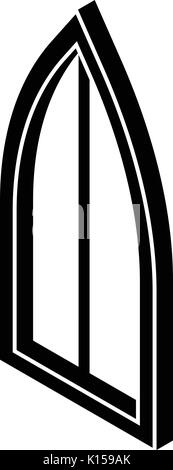 Sharp corner window frame icon, simple black style Stock Vector Image ...