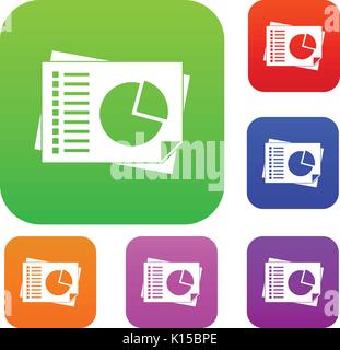 Sheets of paper with charts icon green Stock Vector Image & Art - Alamy