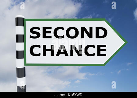 3D illustration of SECOND CHANCE script on road sign Stock Photo - Alamy