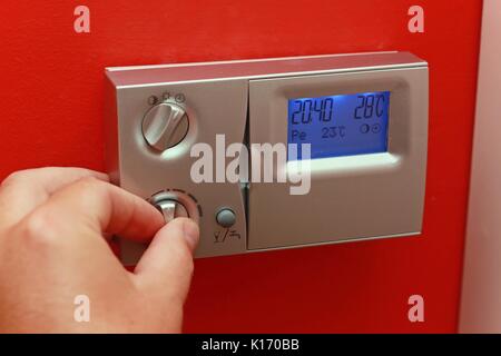 Gas central heating control panel Stock Photo - Alamy