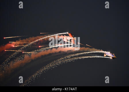 Fireflies aerobatic display team flying their pyrotechnics show at the ...