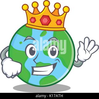 Illustration of a cute happy king of the world mascot man wearing a ...
