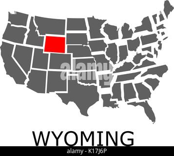 Wyoming map shape, united states of america. Flat concept icon symbol ...