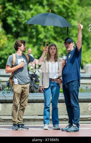 Rosamund Pike, Andrea Di Stefano, on the set of 'Three Seconds' filming ...