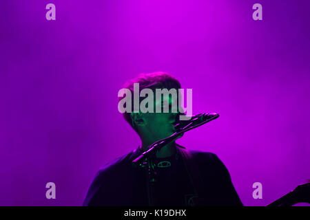 David Bayley of Glass Animals performing live on the NME/Radio 1 Stage ...