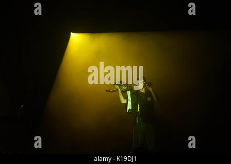 David Bayley of Glass Animals performing live on the NME/Radio 1 Stage ...