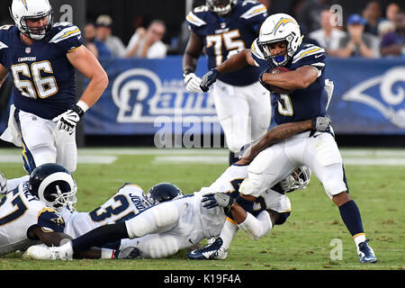 Los Angeles Chargers running back Austin Ekeler (30) reacts after ...