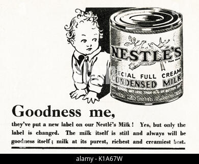 Advertisement - Nestle's Milk Stock Photo - Alamy