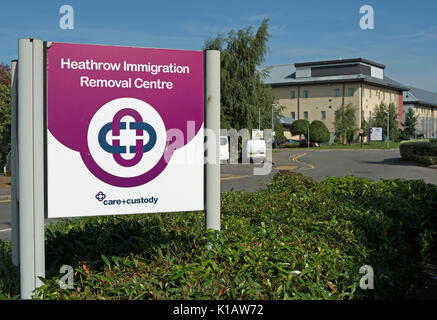 entrance sign for heathrow immigration removal centre, harmondsworth ...