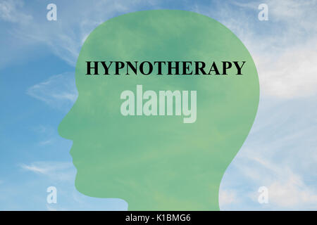 Render illustration of Behavioral Therapy title on head silhouette ...
