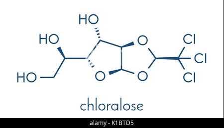 Chloralose rodenticide molecule. Skeletal formula Stock Vector Image ...