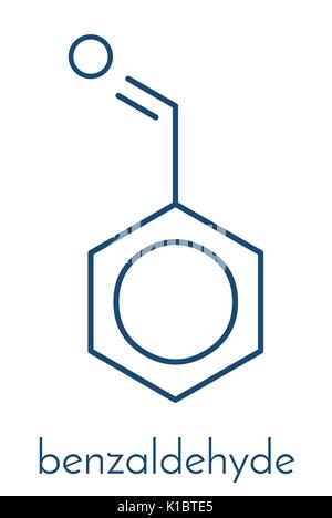 Benzaldehyde bitter almond odor molecule. Skeletal formula Stock Vector ...