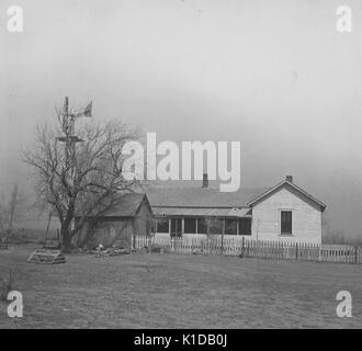 A Depression era farm house in an abandoned wheat field near Madras ...