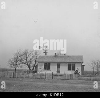 A Depression era farm house in an abandoned wheat field near Madras ...