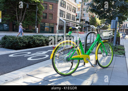 Seattle, Washington: LimeBike parked at Amazon's Doppler building in ...