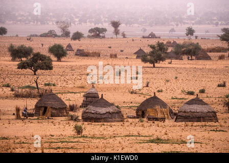 Niger, West Africa. Harmattan Haze in the Air over Fulani Village, Dry ...