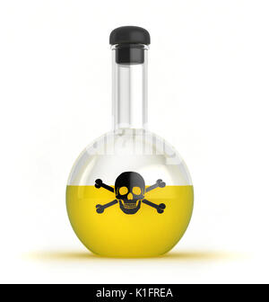 Flask of poison, container with poisonous liquid. Highly dangerous ...