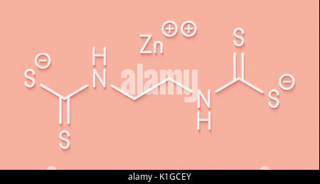 Zineb zinc organosulfur fungicide molecule. Stylized skeletal formula ...