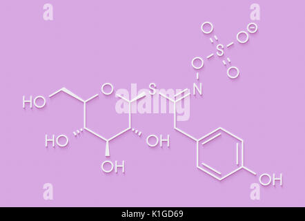 Sinalbin glucosinolate molecule. Present in seeds of white mustard ...