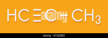 Propyne molecule. Skeletal formula Stock Photo - Alamy